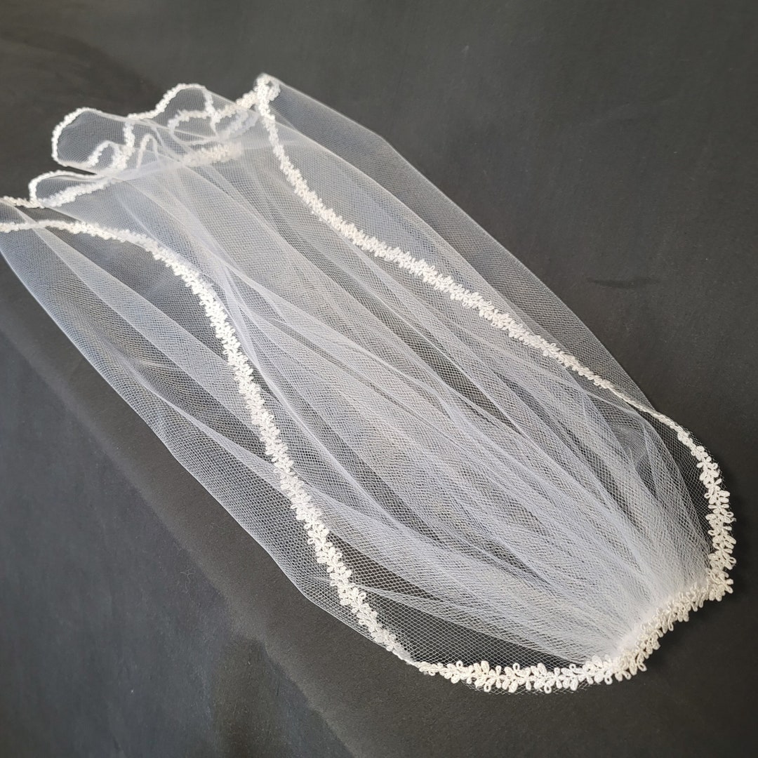 Lace Trim One-tier Short Veil Communion Veil Bridal Veil - Etsy