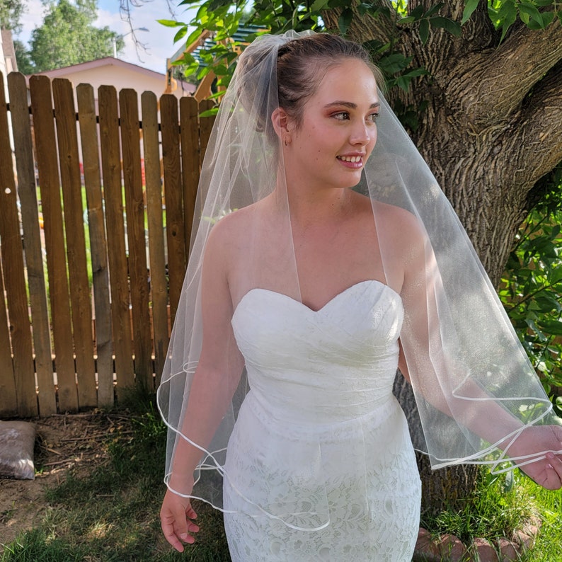 Circle Veil With 1/8 Inch Satin Trim - Etsy