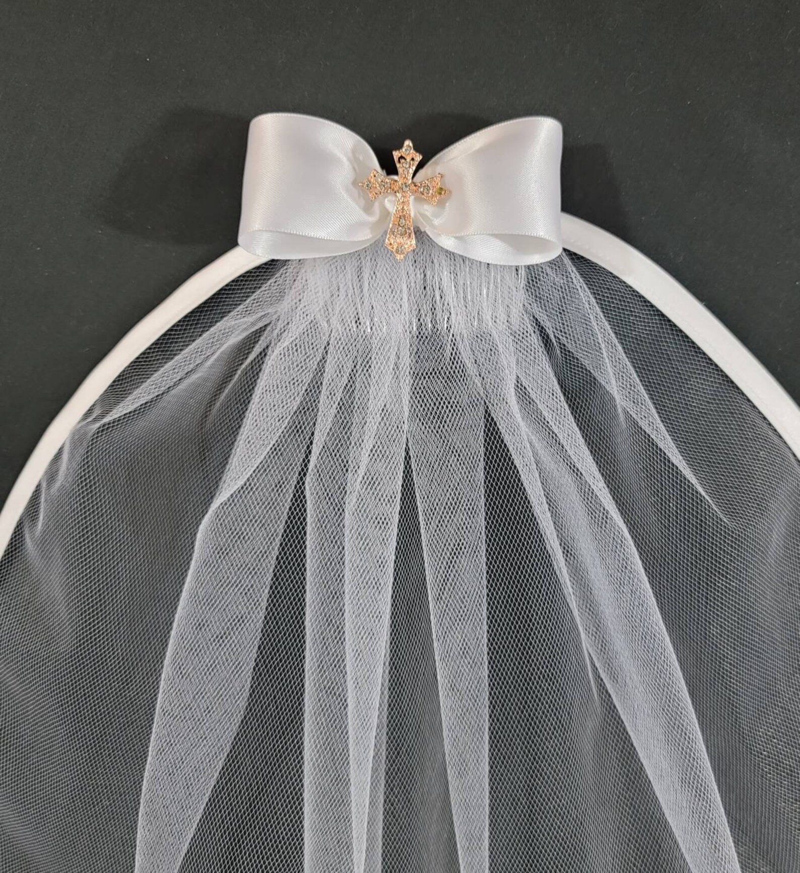 Satin Trim Communion Veil Confirmation Veil First - Etsy