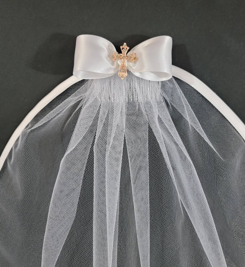 Satin Trim Communion Veil Confirmation Veil First - Etsy