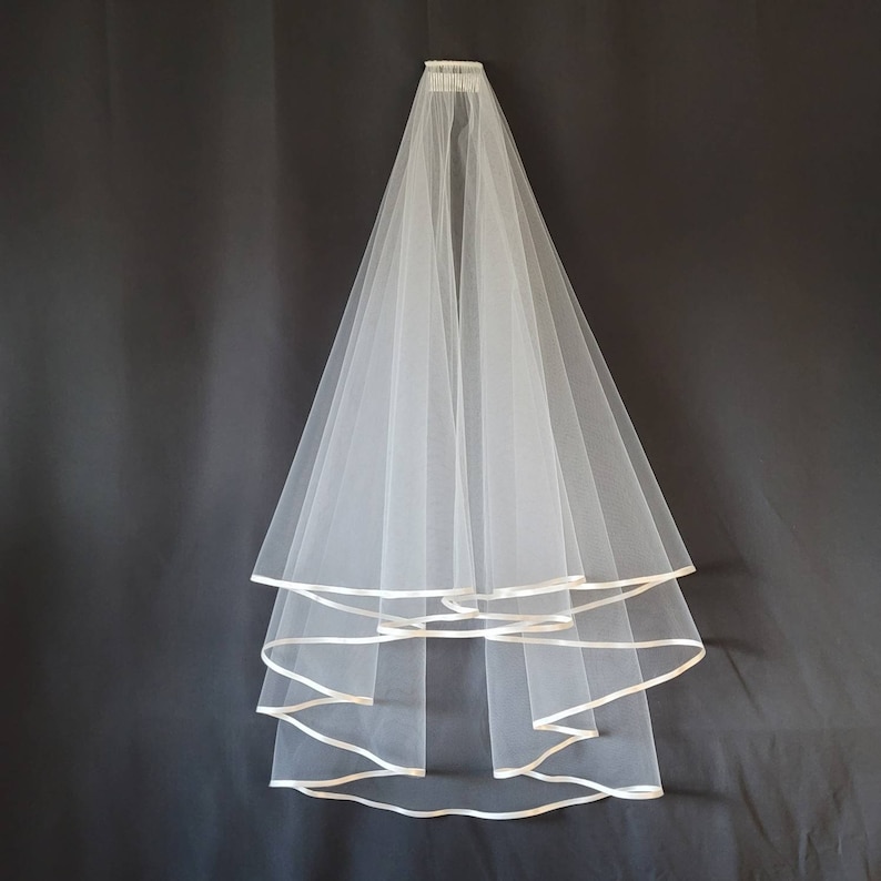 Circle Veil With 1/4 Inch Satin Trim - Etsy