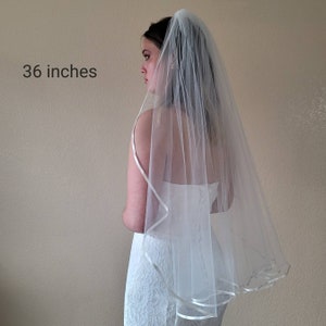Full Volume One Tier Satin Trim Veil - Etsy