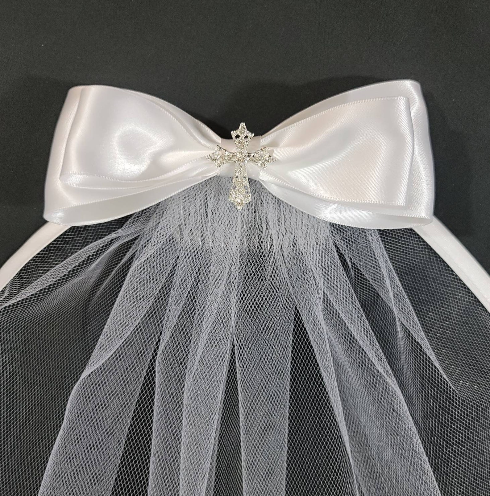 Satin Trim Communion Veil Confirmation Veil First - Etsy
