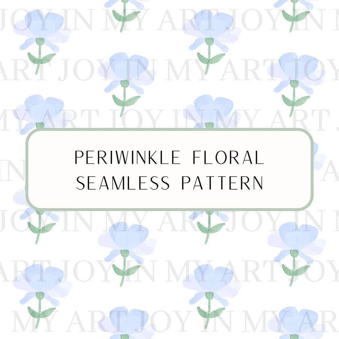 Periwinkle Floral Seamless Pattern, Cottage Style, Grand Millennial ...
