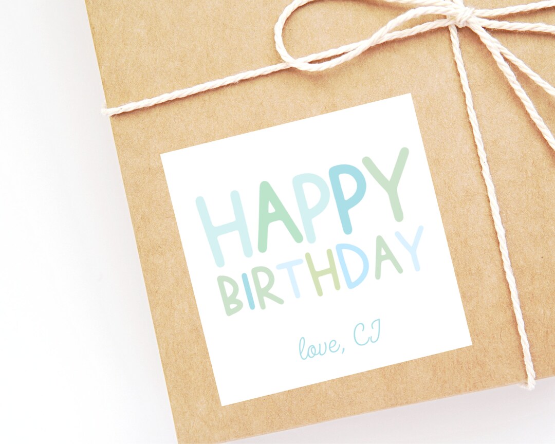Happy Birthday Enclosure Card Sticker for Gift Giving, Gift Card for ...