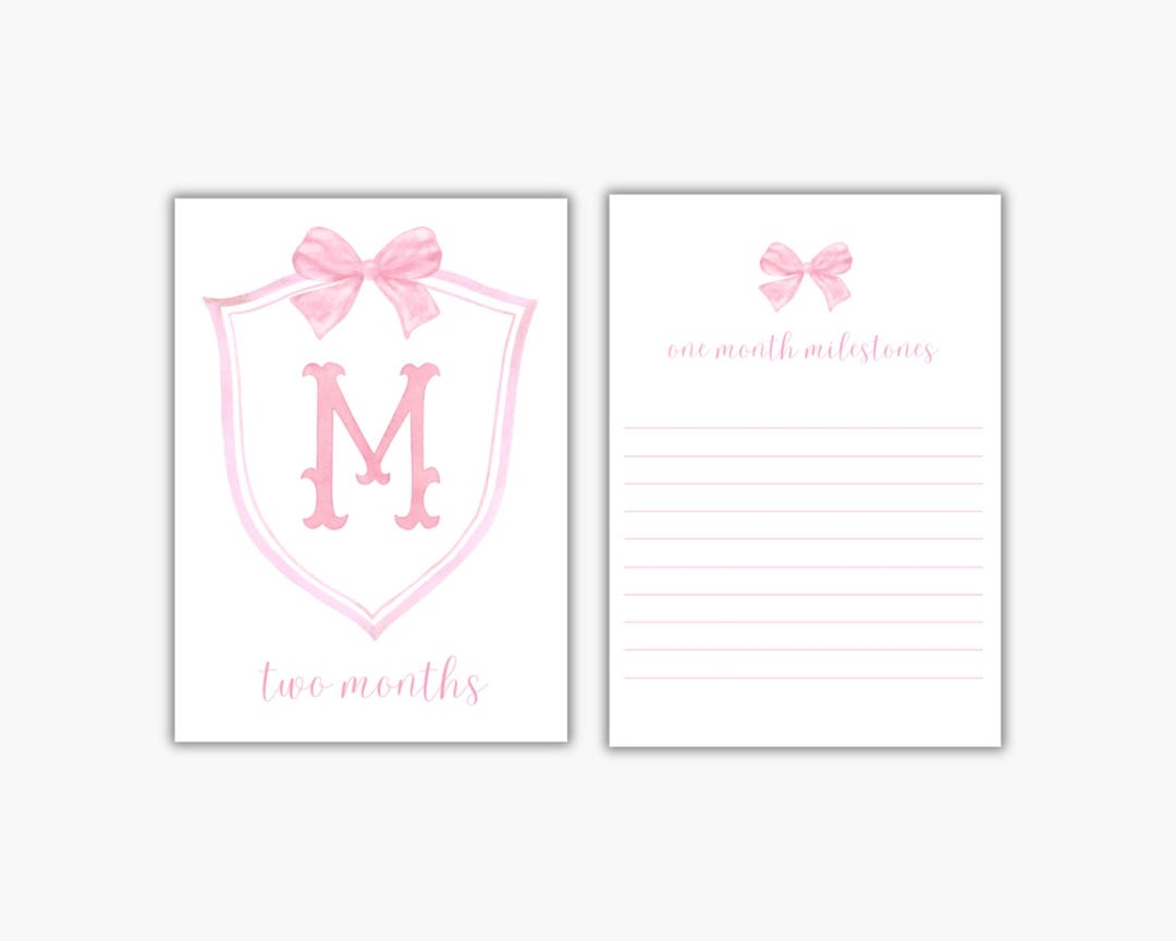 Monthly Milestone Cards, Coquette Bows, Grand Millennial Milestone ...