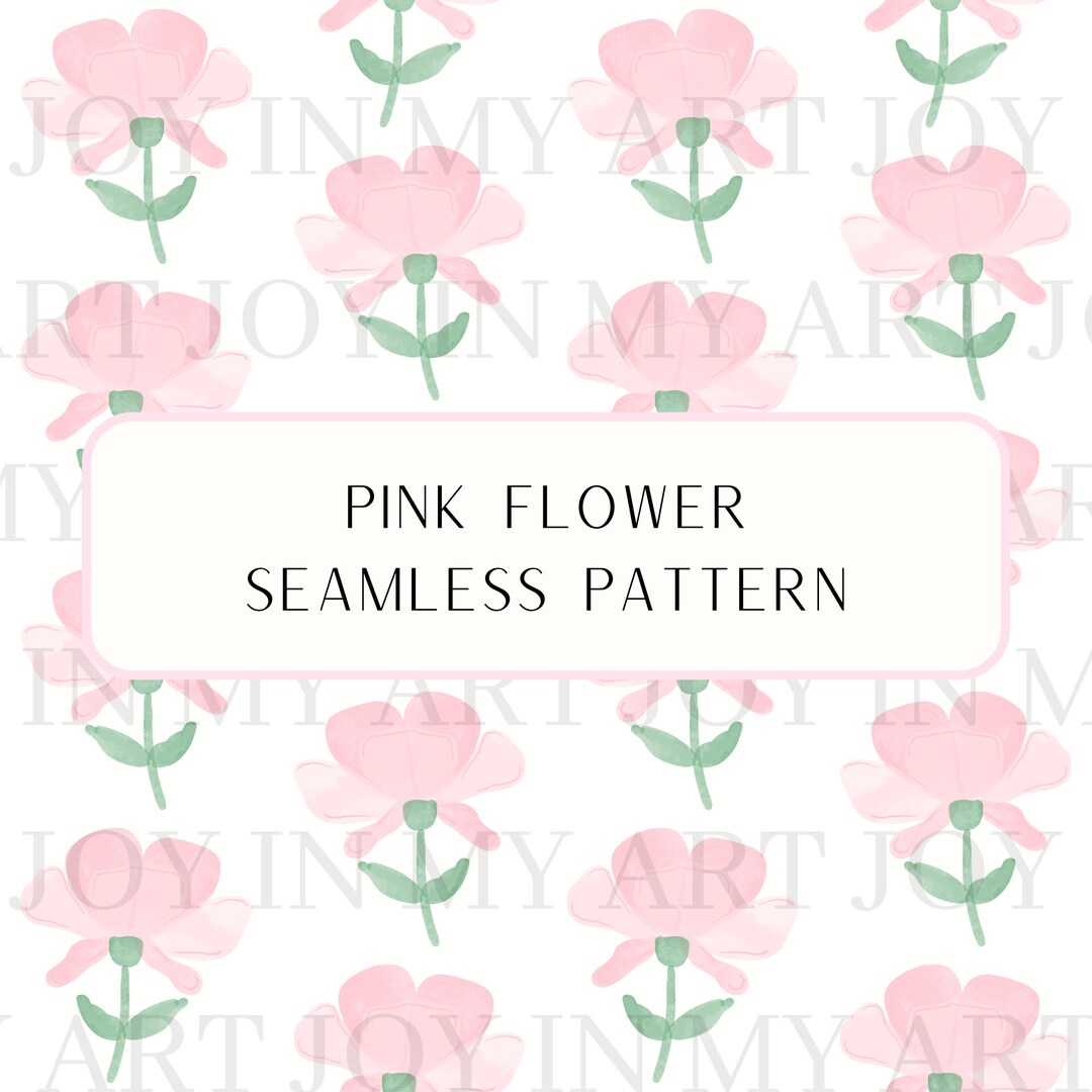 Pink Flower Seamless Pattern, 90's Cottage Style, Grand Millennial ...