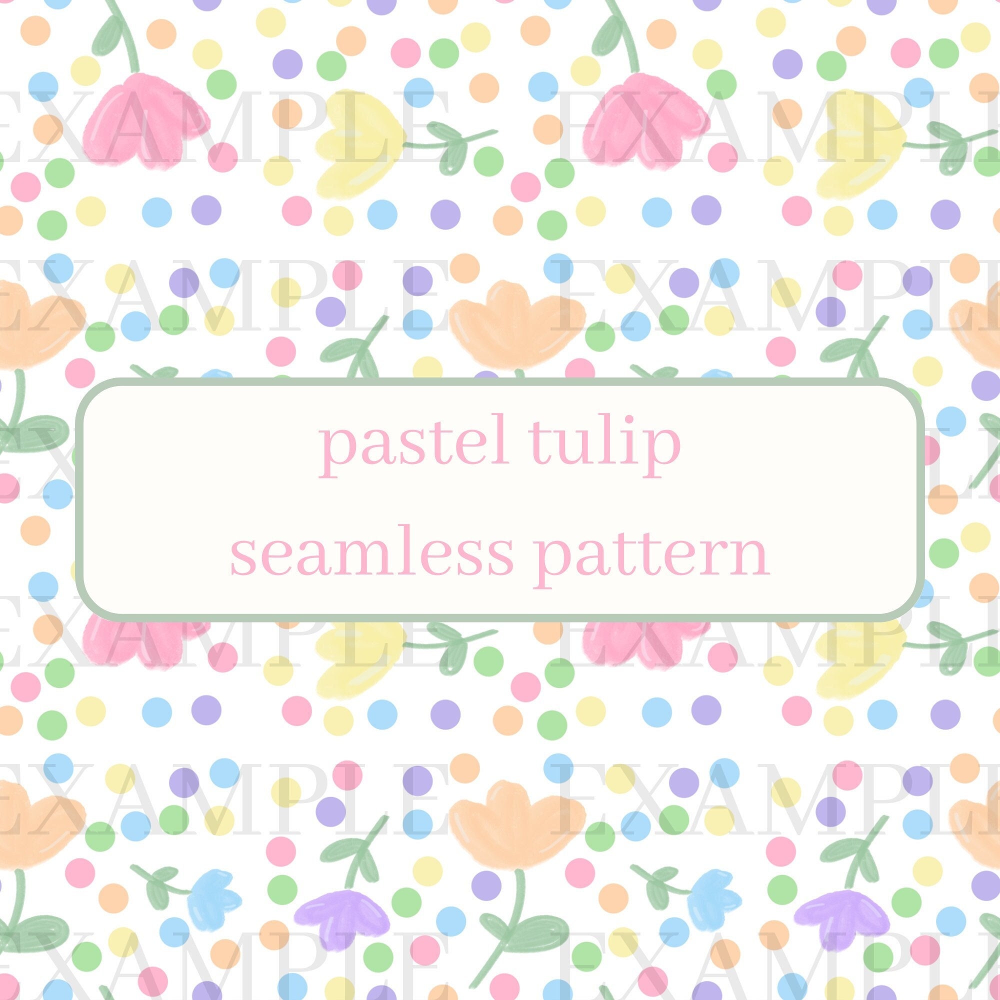 Pastel Rainbow Tulip Preppy Seamless Pattern, 90's Cottage Style, Grand ...