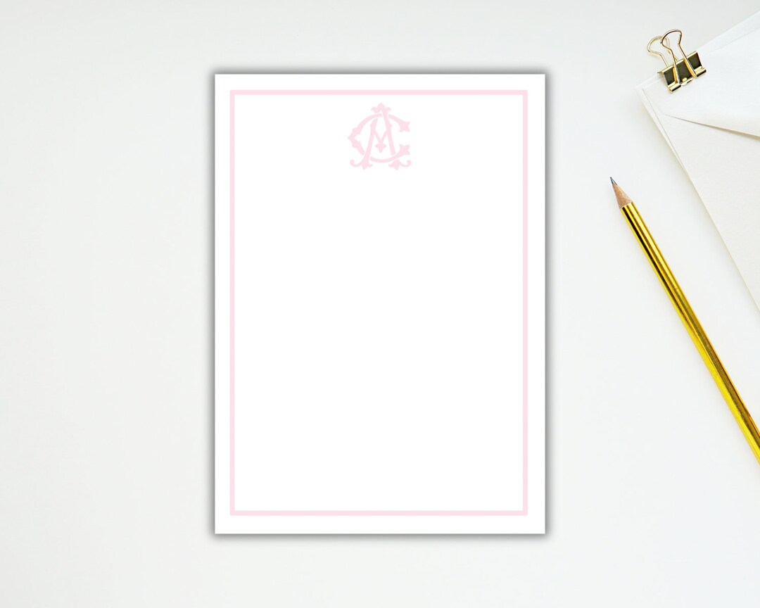 Chic Monogram 5x7 Notepad, Notes, Notes for Family, Preppy Notepad ...