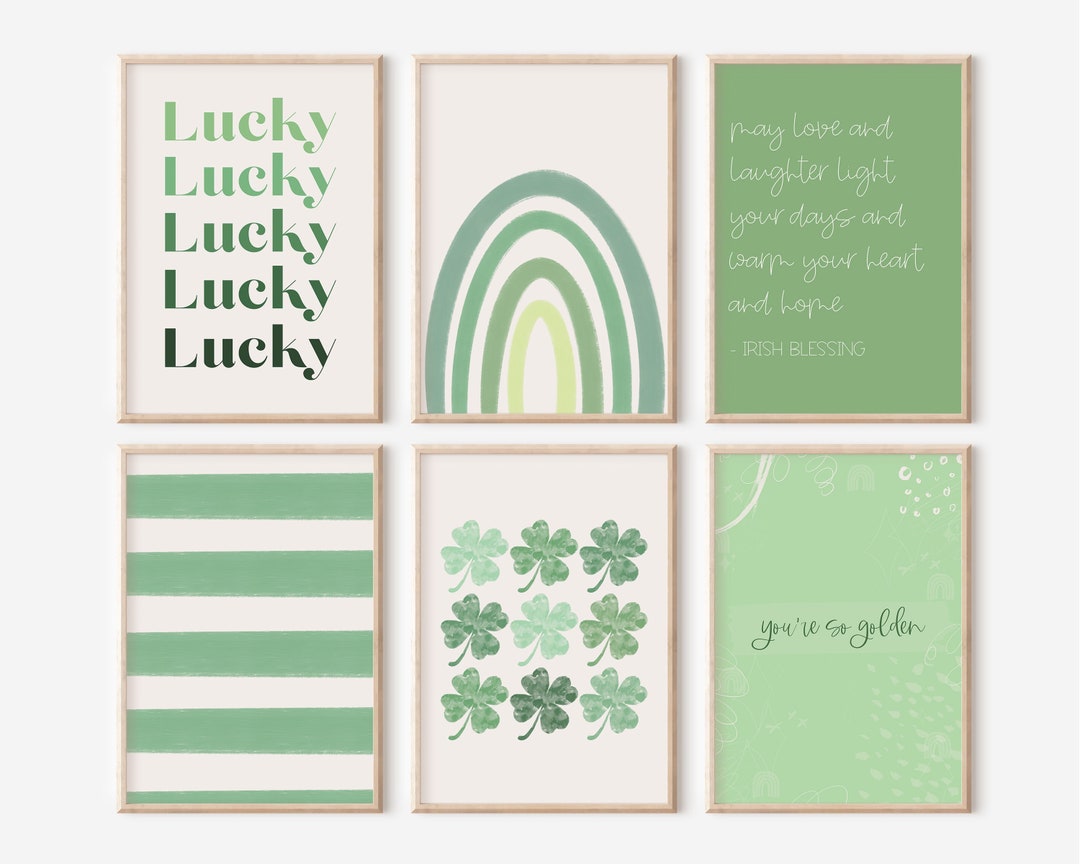 St. Patricks Day Art Print Bundle Set of 6 8x10 Gallery Wall Art, Saint ...