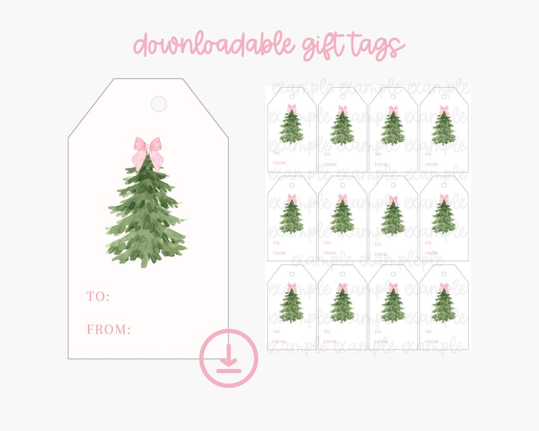 Christmas Tree Gift Tags Printable | Print at Home | Bow Downloadable ...