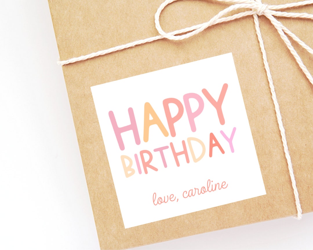 Happy Birthday Enclosure Card Sticker for Gift Giving, Gift Card for ...
