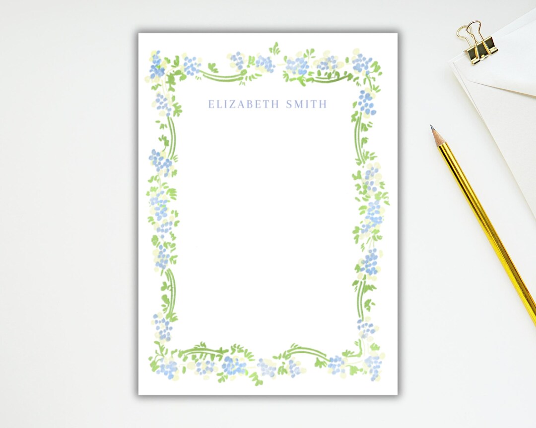 Personalized Whimsical Notepad, Preppy Note Taking, Grand Millenial ...