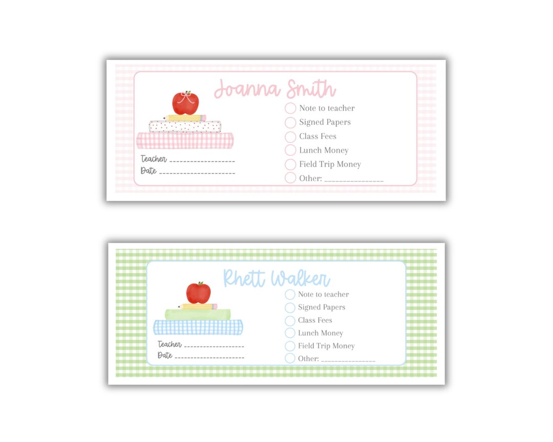 Personalized Envelopes for Kids School - Envelopes for Field Trip ...