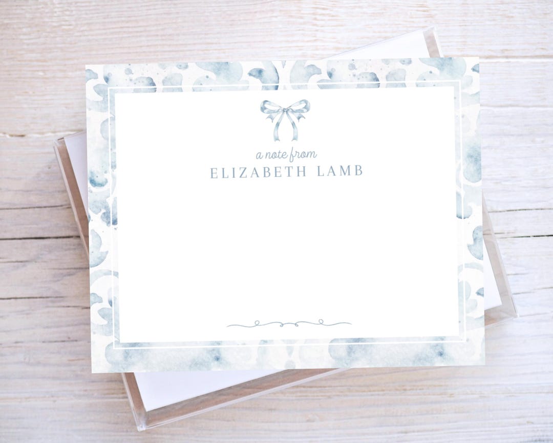 Personalized Watercolor Botanical Notecard Set, Notecard for Girls ...