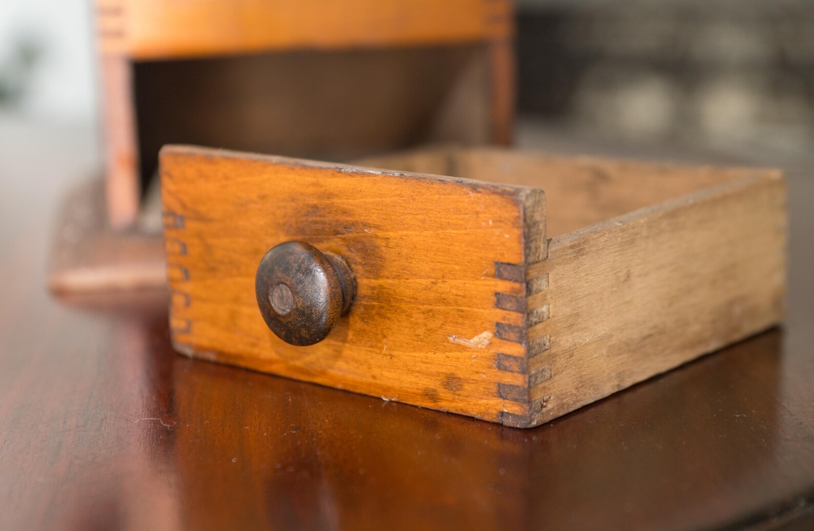 Primitive Embossed Wooden Coffee Grinder With Drawer and Handle Rustic ...