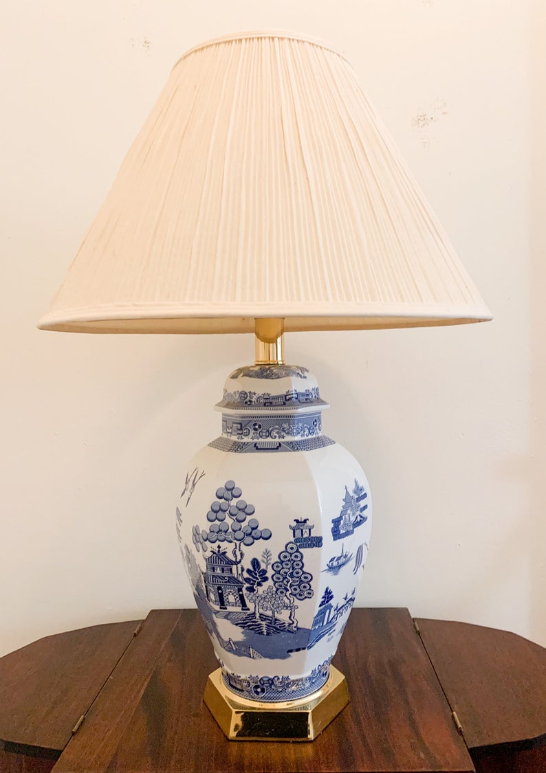 Vintage Spode China England Blue Willow Table Lamp Chinoiserie - Etsy