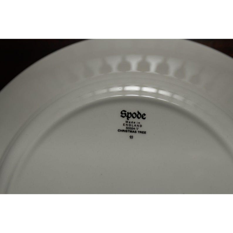 Spode England Christmas Tree Dinner Plate Green Rimmed Ceramic Holiday ...