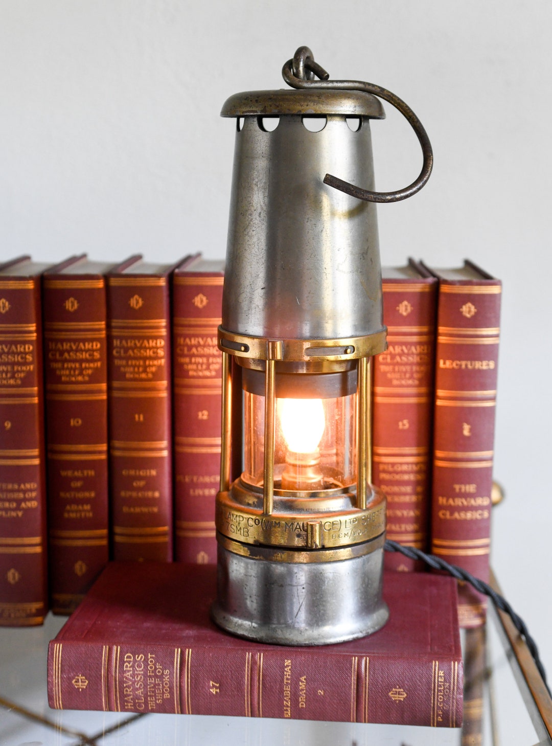 Antique Late 19th Century Sheffield Welsh Miner's Colliery Davy Lamp ...