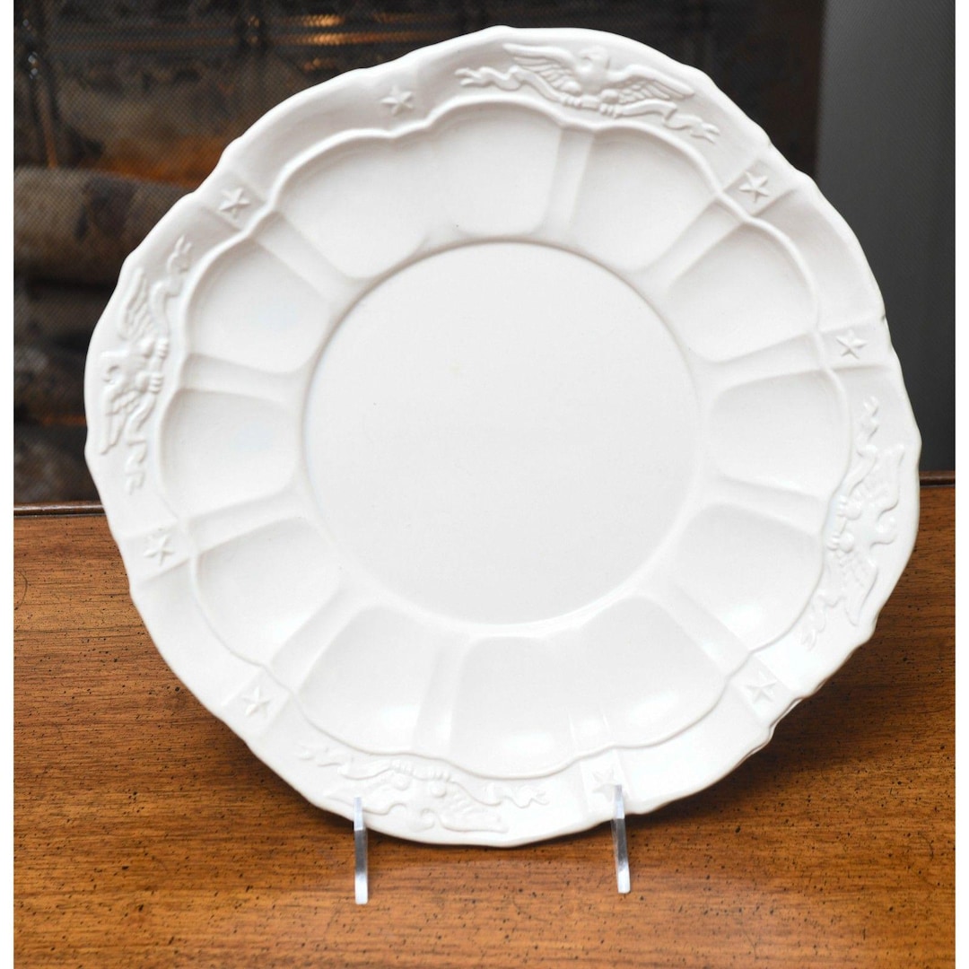 California Pottery Lane & Co Eagle and Starswhite Cream Oyster Ceramic ...