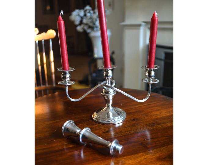 Rogers Silver English Traditional Candelabra With Extender Arm Candle ...