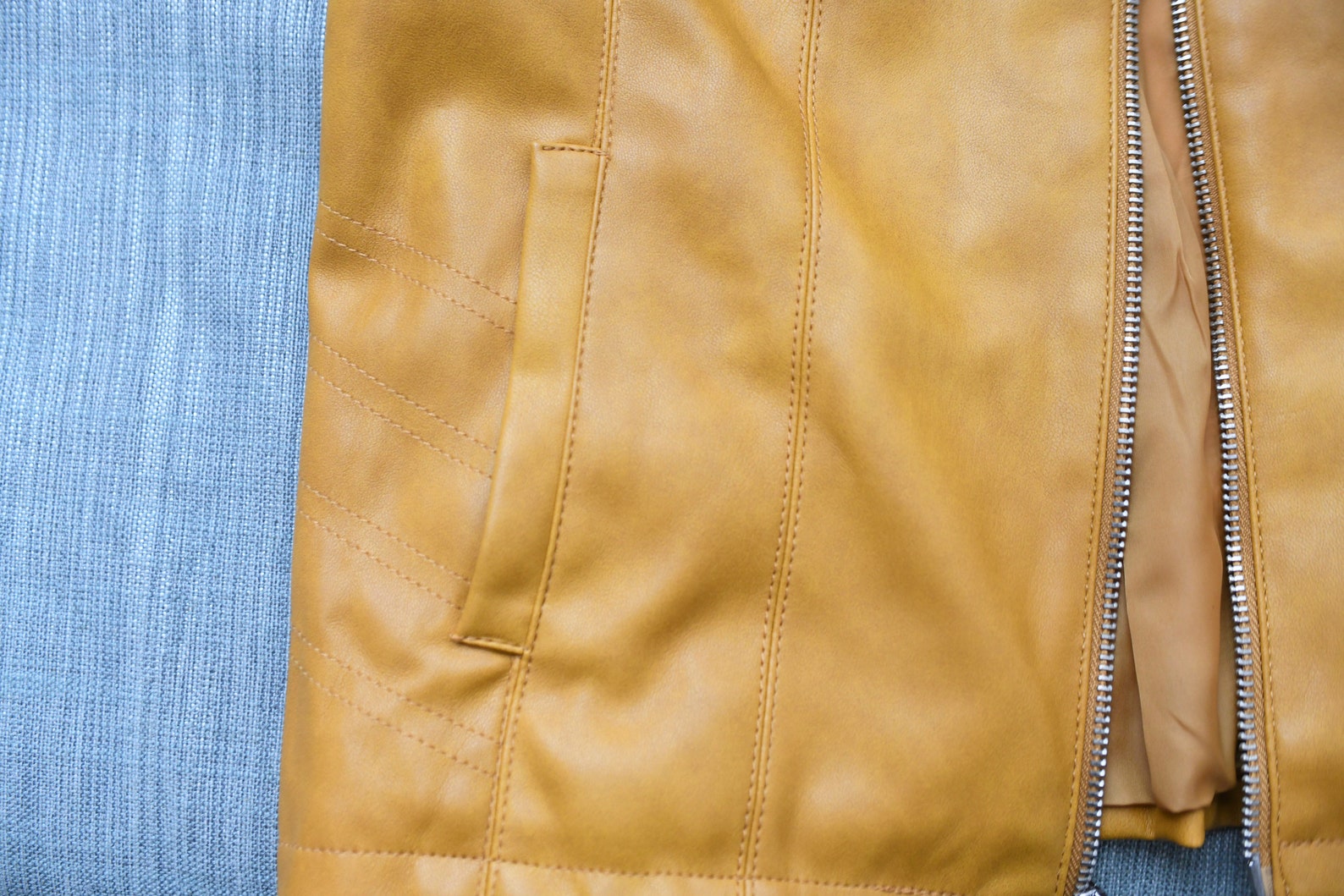 Mustard Leather Like Lined Jacket Petite Large - Etsy