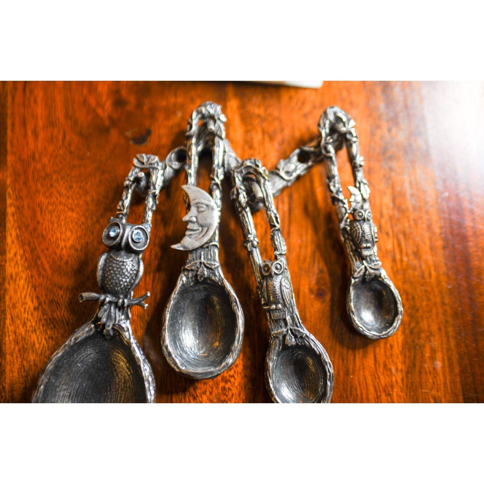 Pewter Owl and Moon Wall Mounted Measuring Spoons by Mary Demarco - Etsy