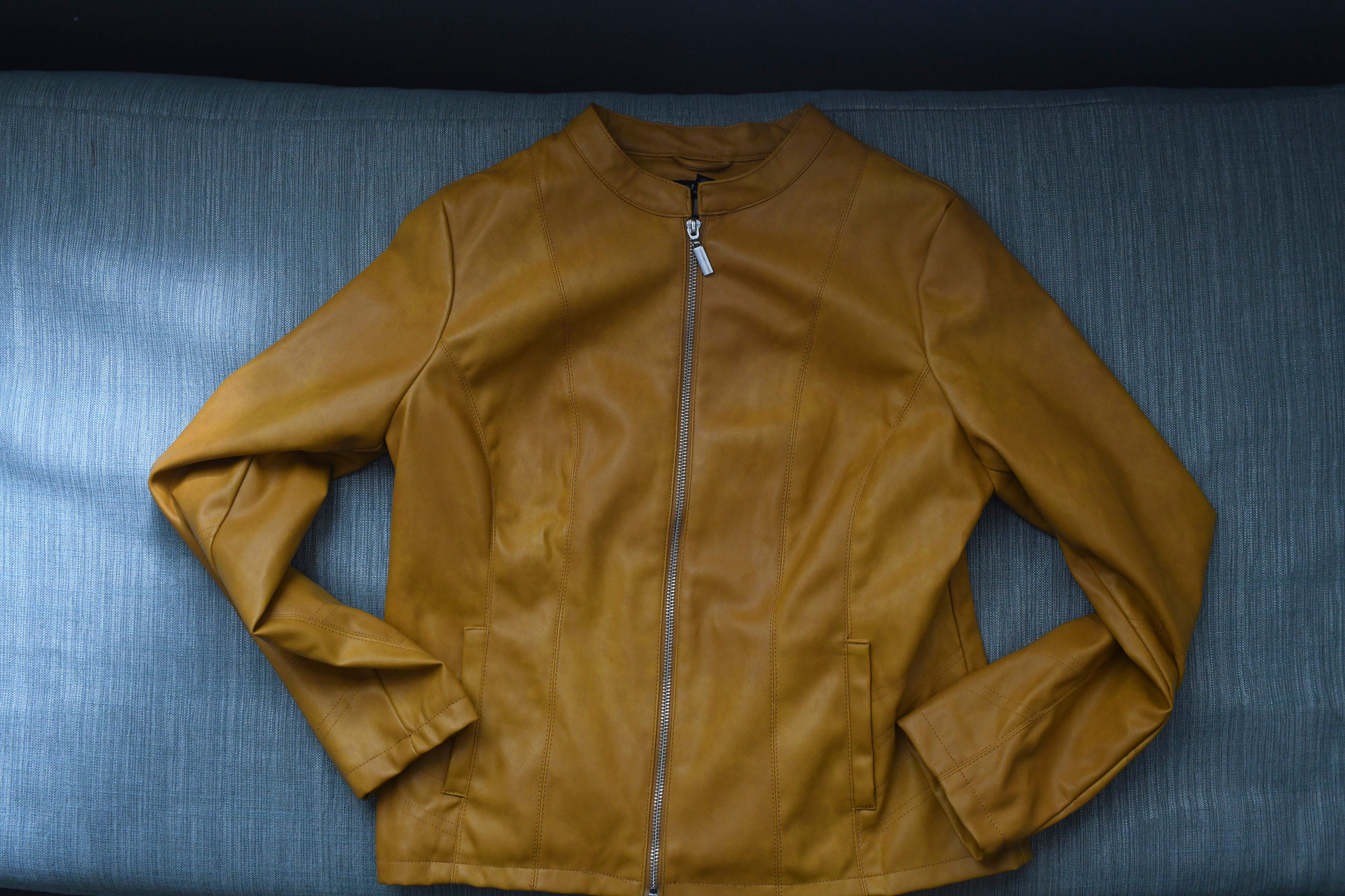 Mustard Leather Like Lined Jacket Petite Large - Etsy