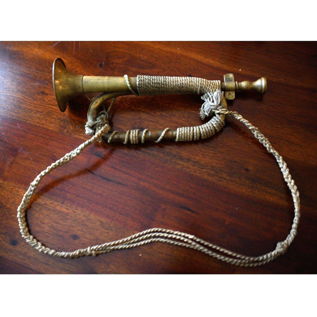 Vintage Brass Bugle Horn Fox Hunting English Country Militaria ...
