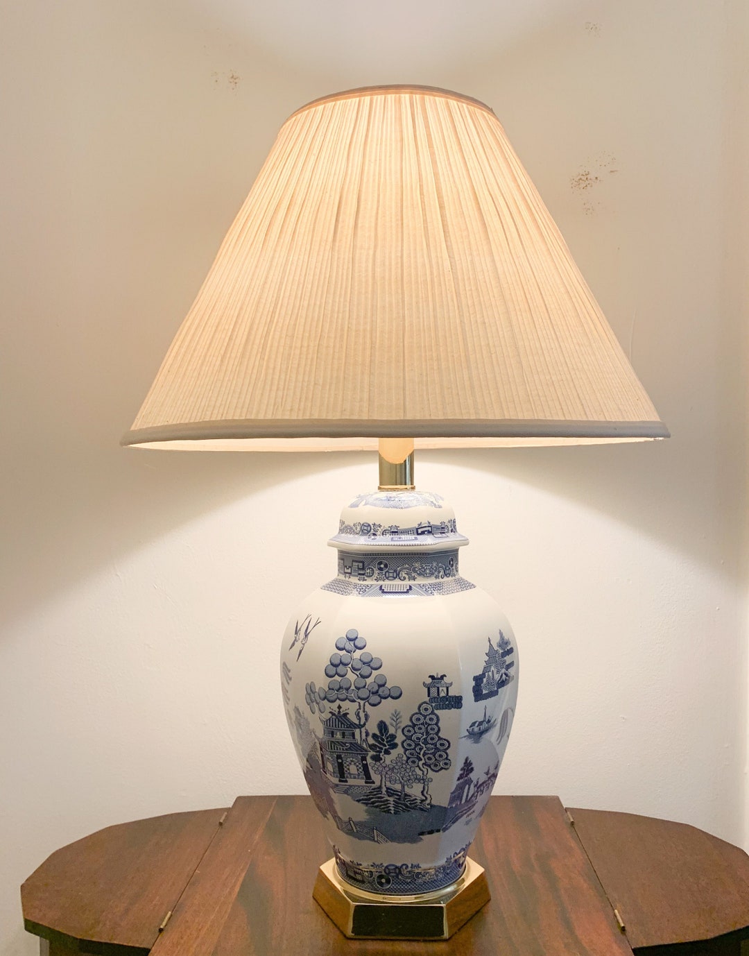 Vintage Spode China England Blue Willow Table Lamp Chinoiserie - Etsy