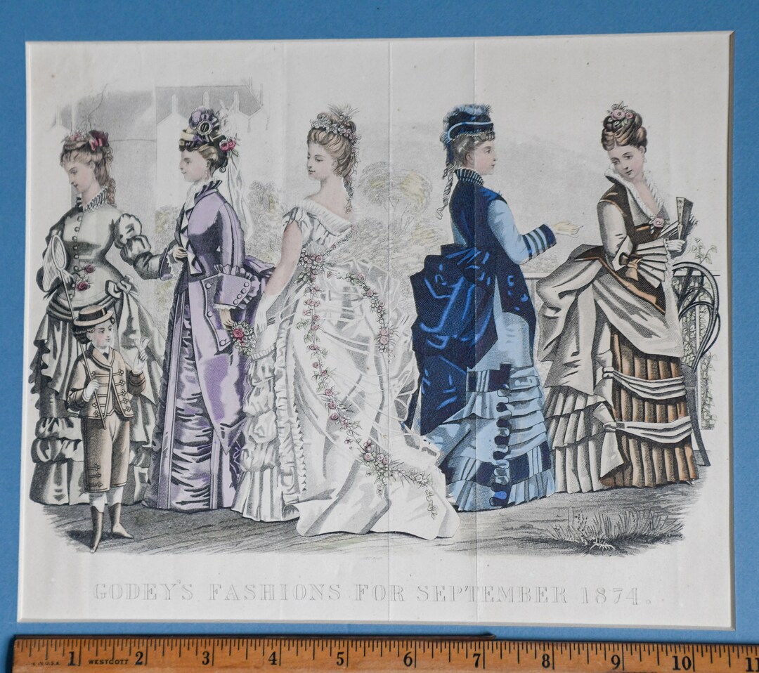 1874 Godey's Vintage Hand Colored Ladies Fashion Plate - Etsy