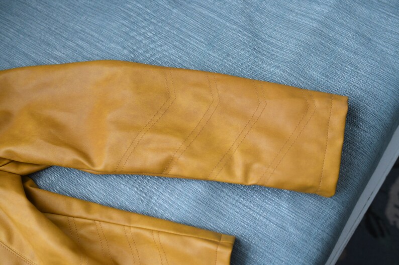 Mustard Leather Like Lined Jacket Petite Large - Etsy