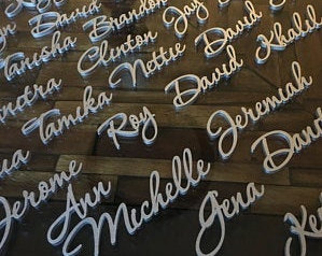 Laser Cut Name Sign, Wooden Name Sign, Family Name Sign, Wedding Place ...