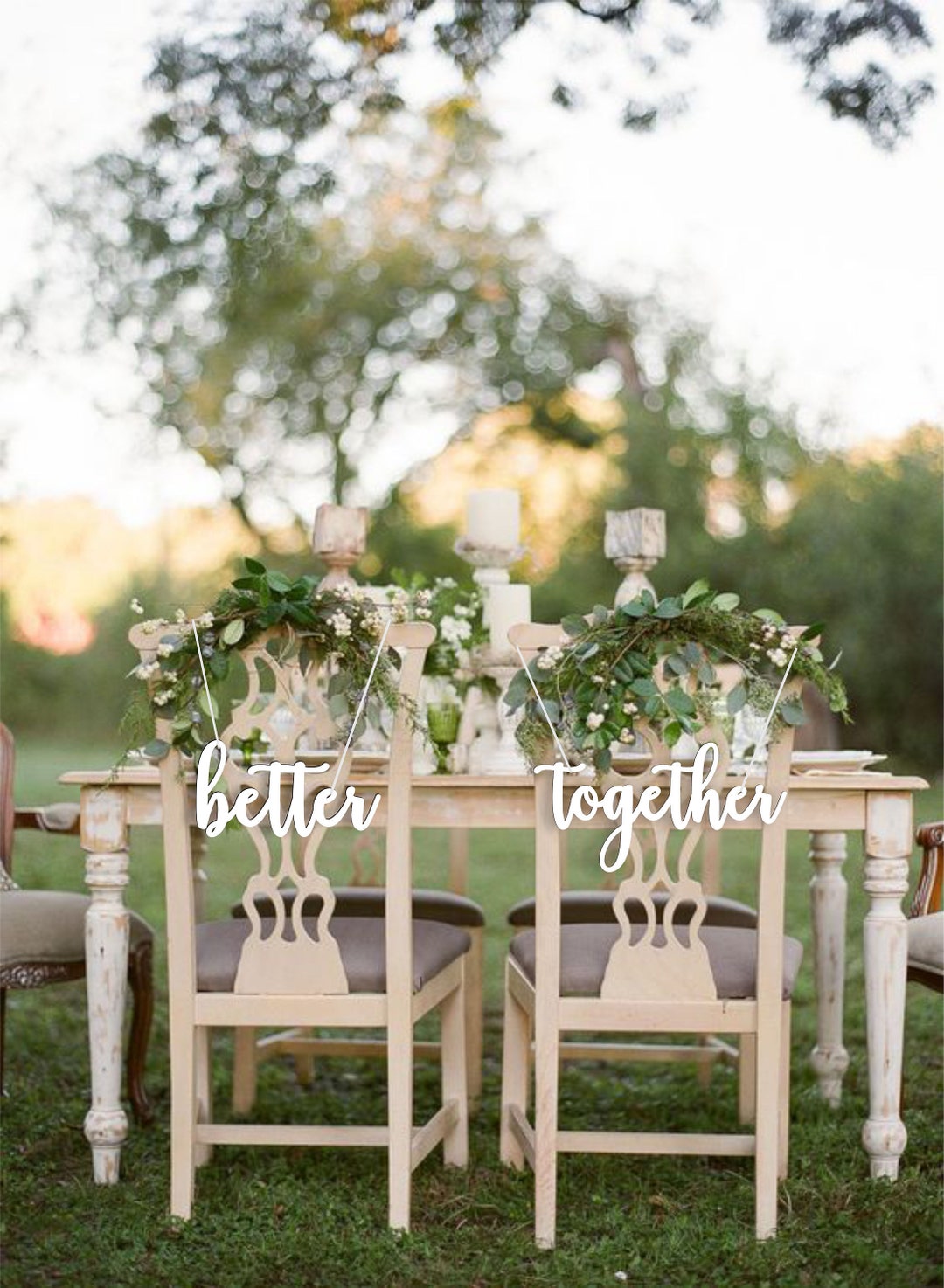 Better Together Signs -wedding Chair Signs Better and Together- Wedding ...