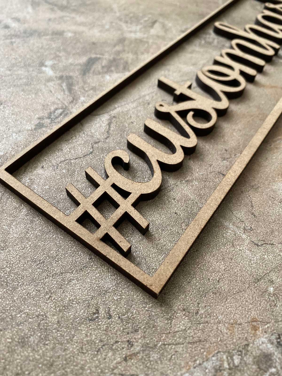 Custom Hashtag Sign Laser Cut Name Sign Personalized Hashtag - Etsy