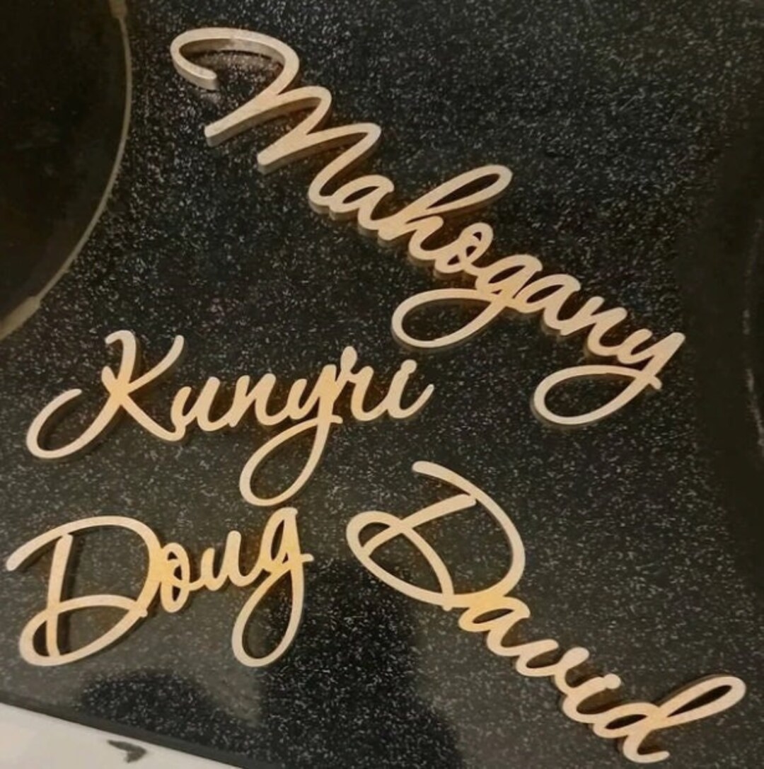 Laser Cut Name Sign, Wooden Name Sign, Family Name Sign, Wedding Place ...