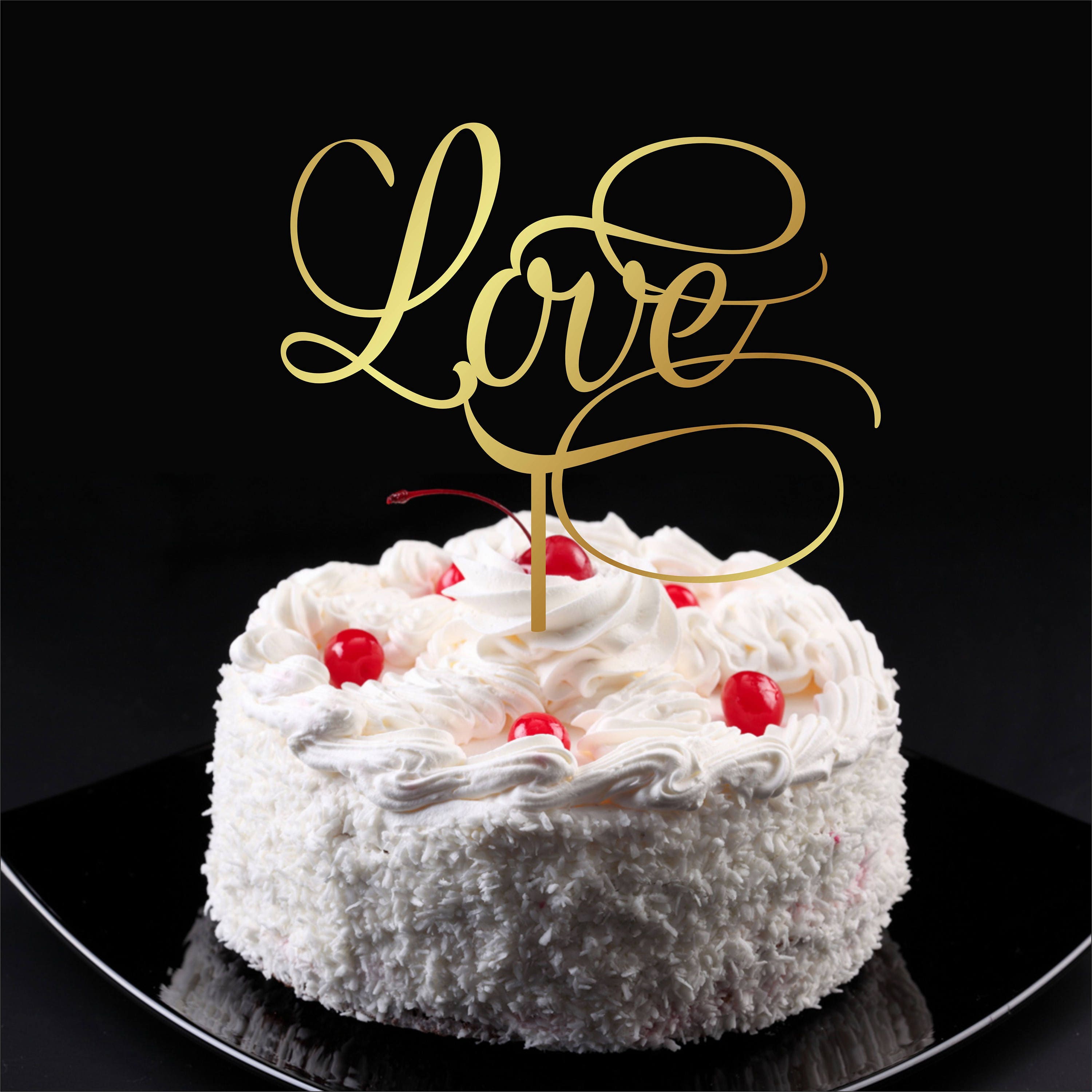 Cake Topper Love- Gold Wedding Cake Topper Love - Please Send Your ...