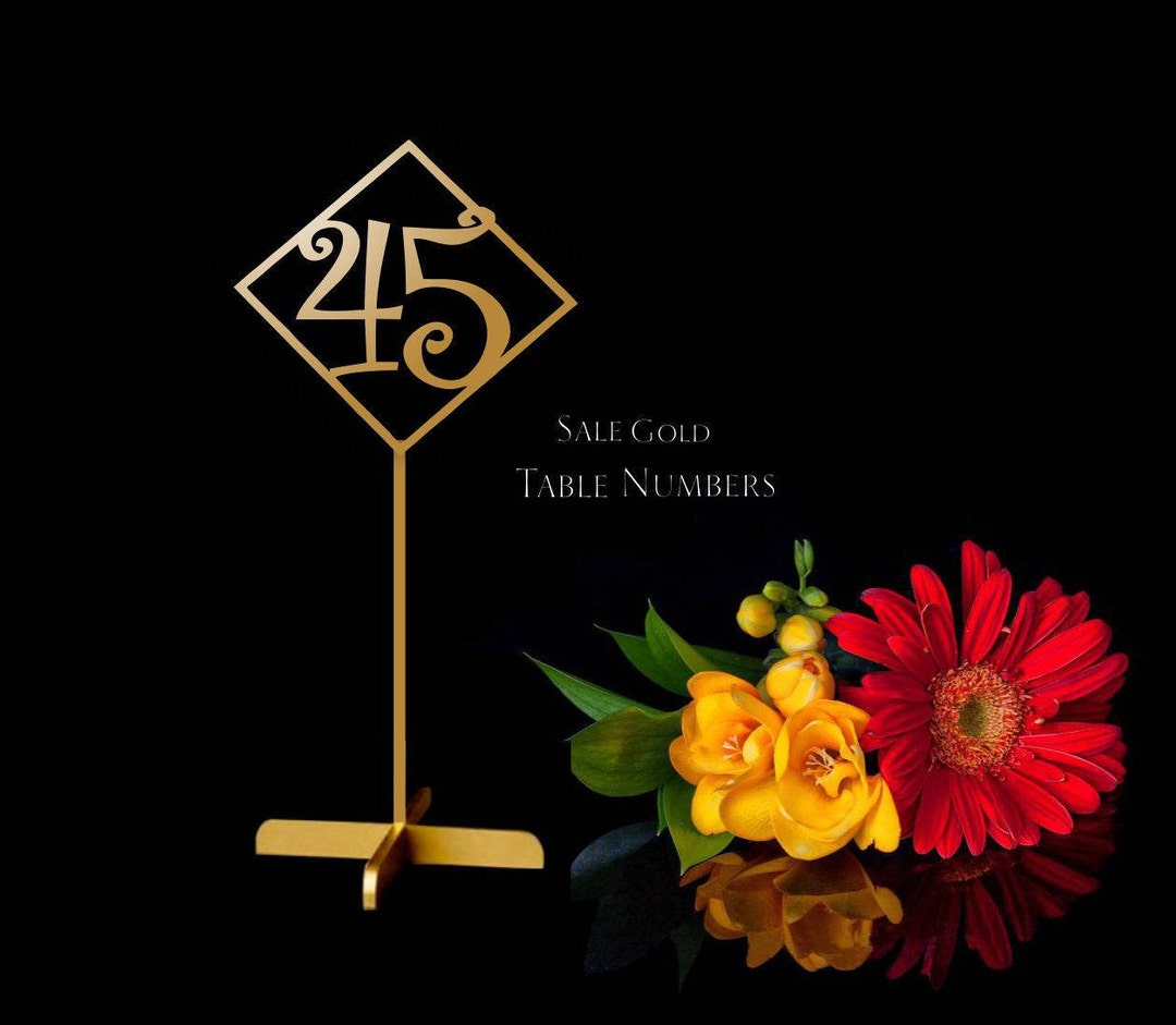 Geometric Table Numbers -gold Table Numbers With Base- Wedding Decor ...
