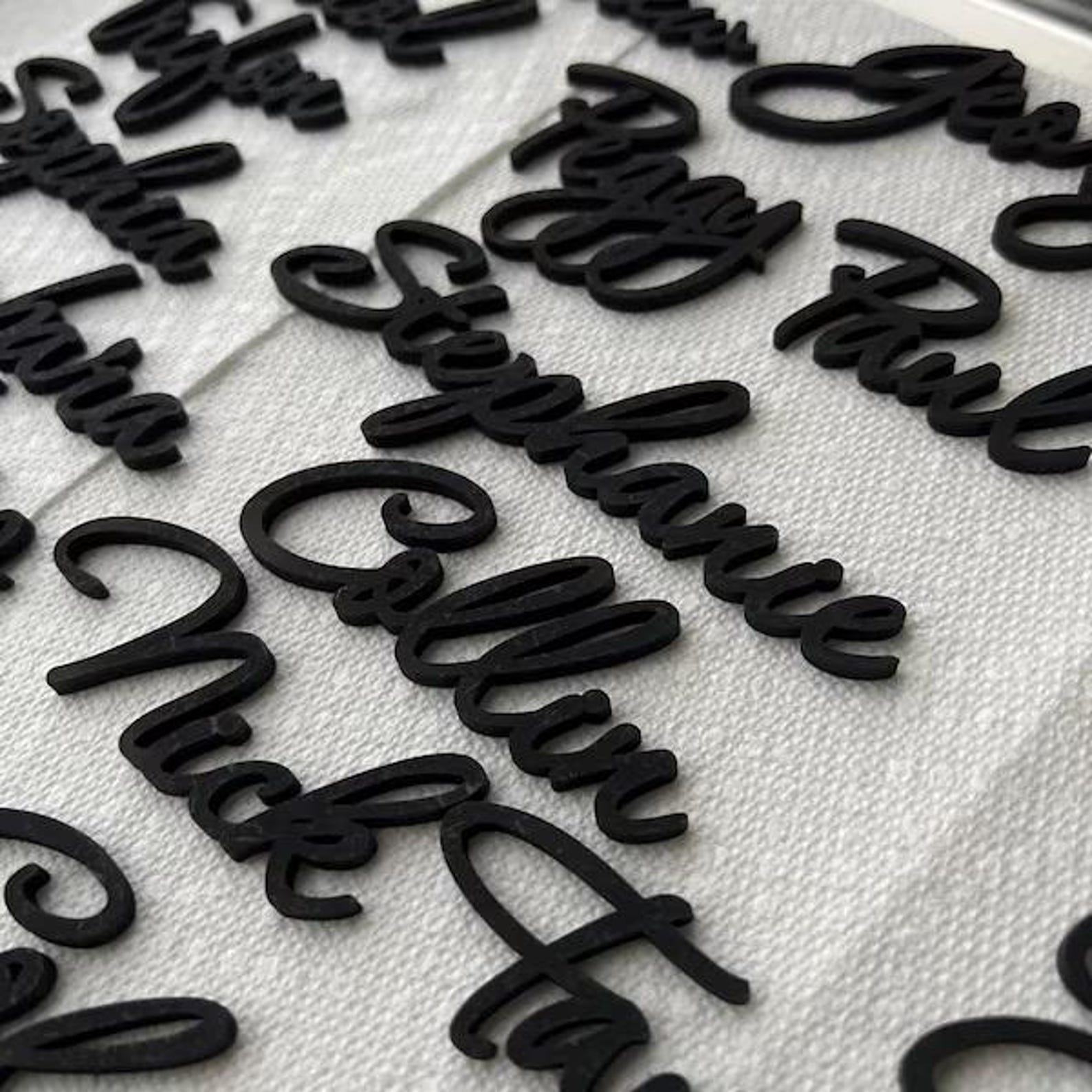 Personalized Wooden Place Cards , Name Plates for Wedding , Gold Wood ...