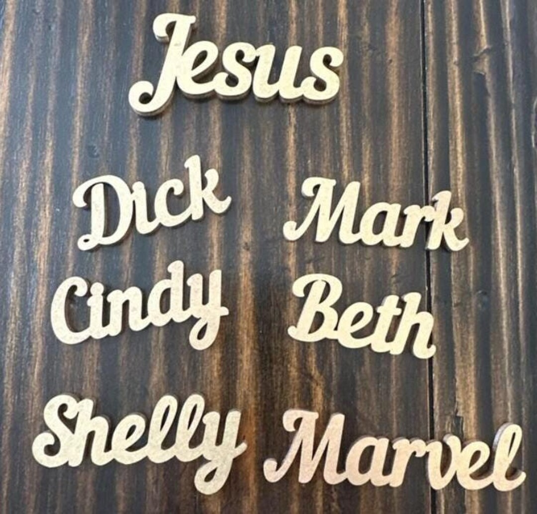 Personalized Wooden Place Cards , Name Plates for Wedding , Gold Wood ...