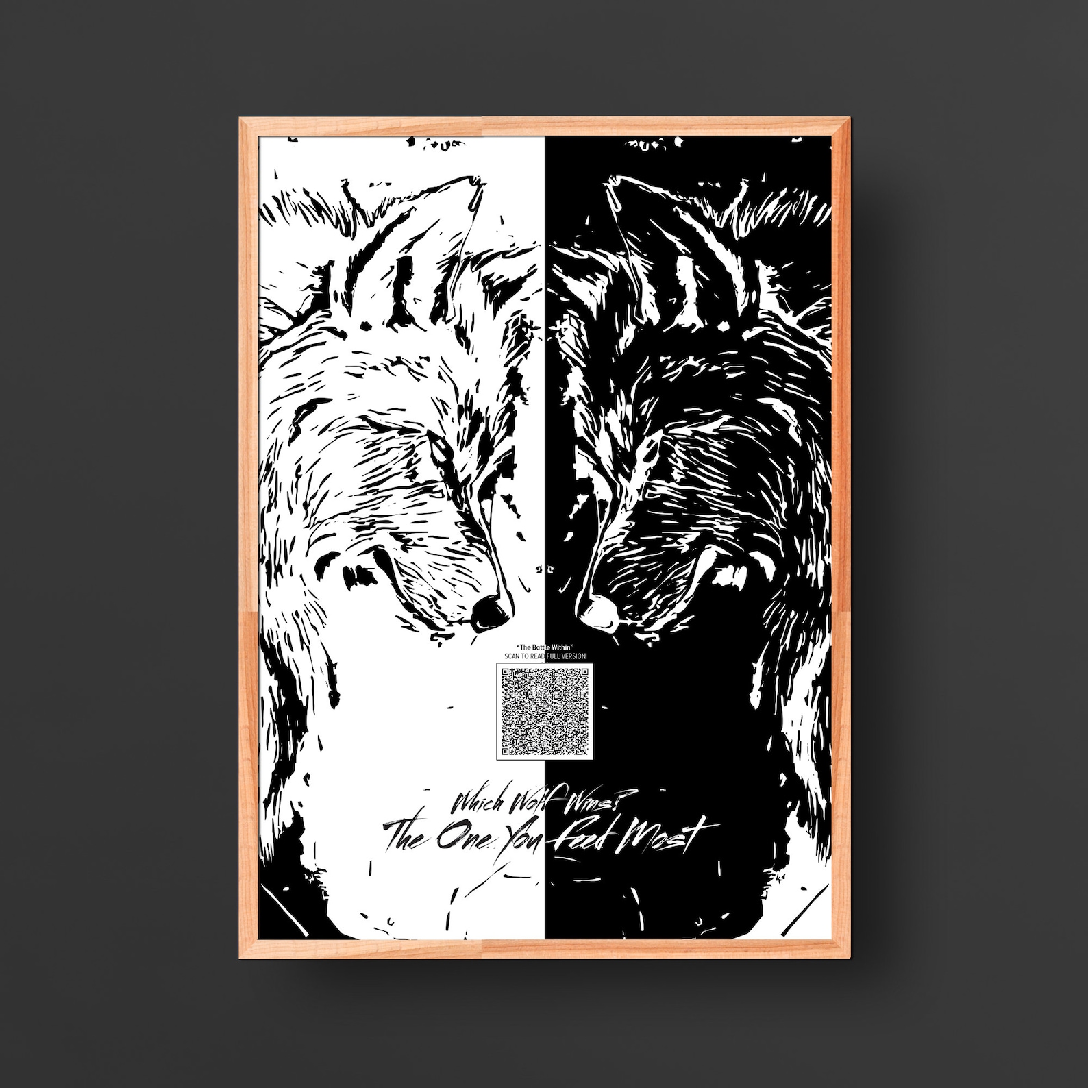 The Battle Within 2 Wolf Inspirational Art Cherokee Legend Two Wolves ...