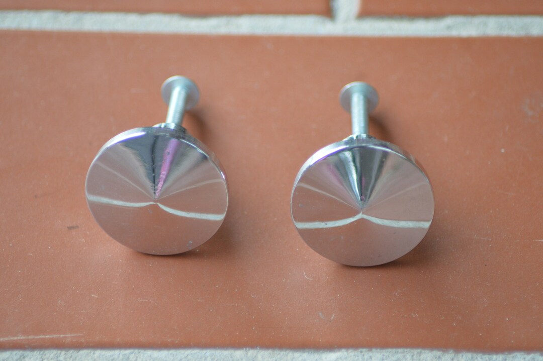 Circle Drawer Pulls - Vintage Mid Century Modern Chrome 1 3/8" Round ...