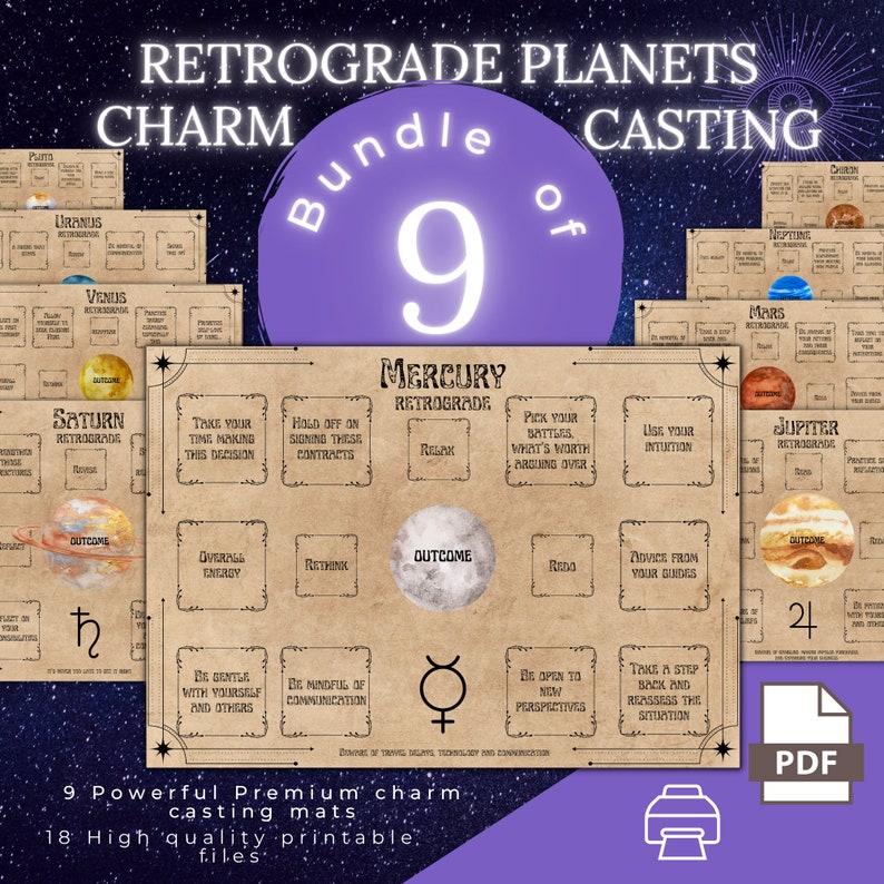 9 Planets in Retrograde Charm Casting Boards for All Astrology Lovers ...