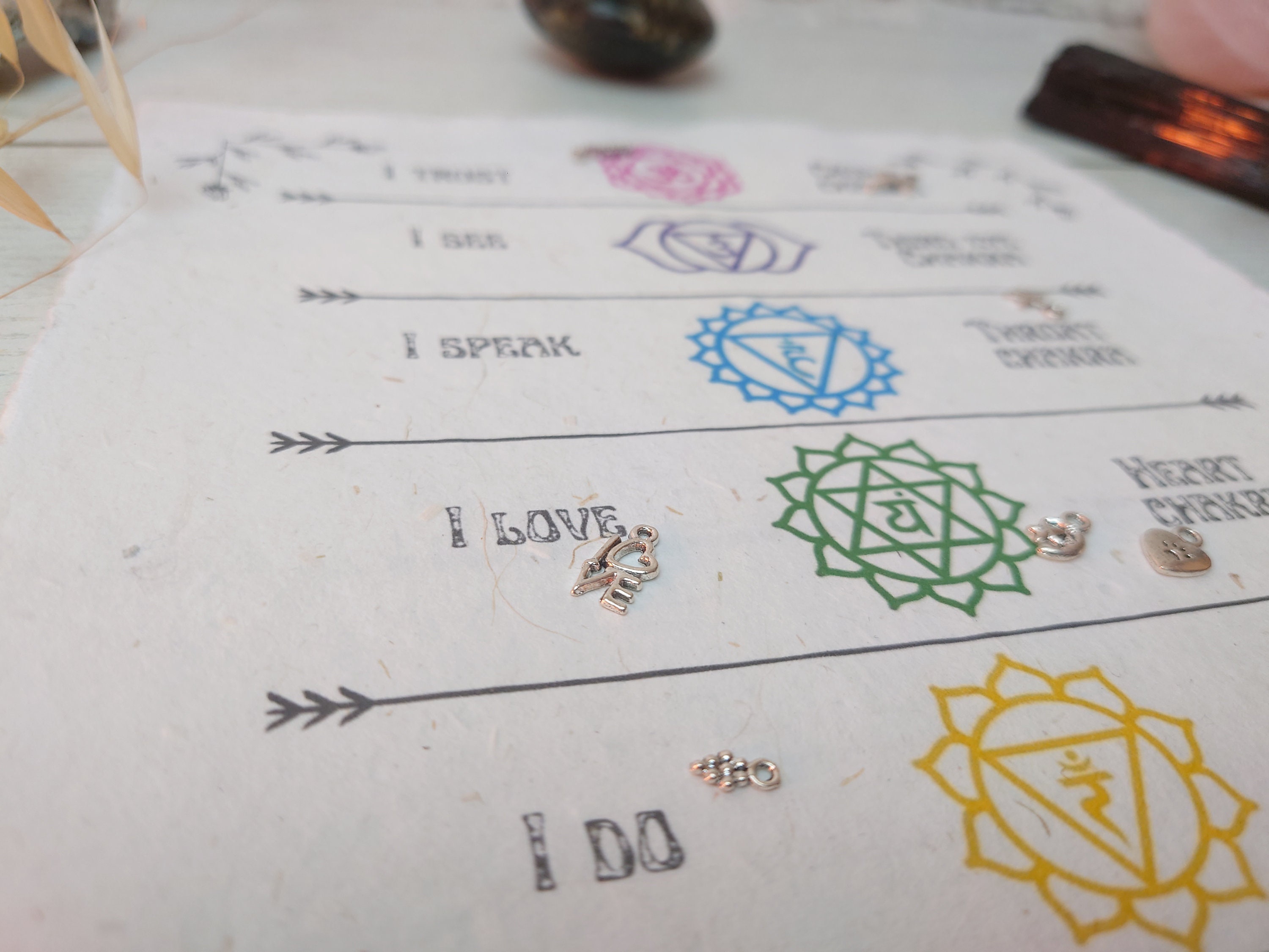 Chakras Charm Casting Mat for Runes, Charms, Bones, Crystals ...