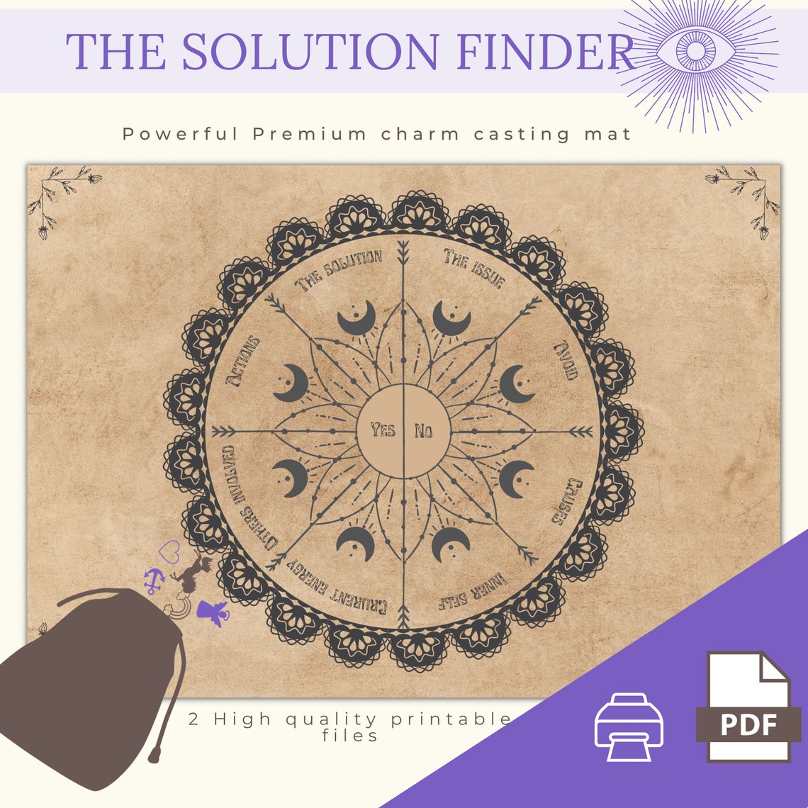 Charm Casting Mat the Solution Finder for Charms Runes Bones Dice ...