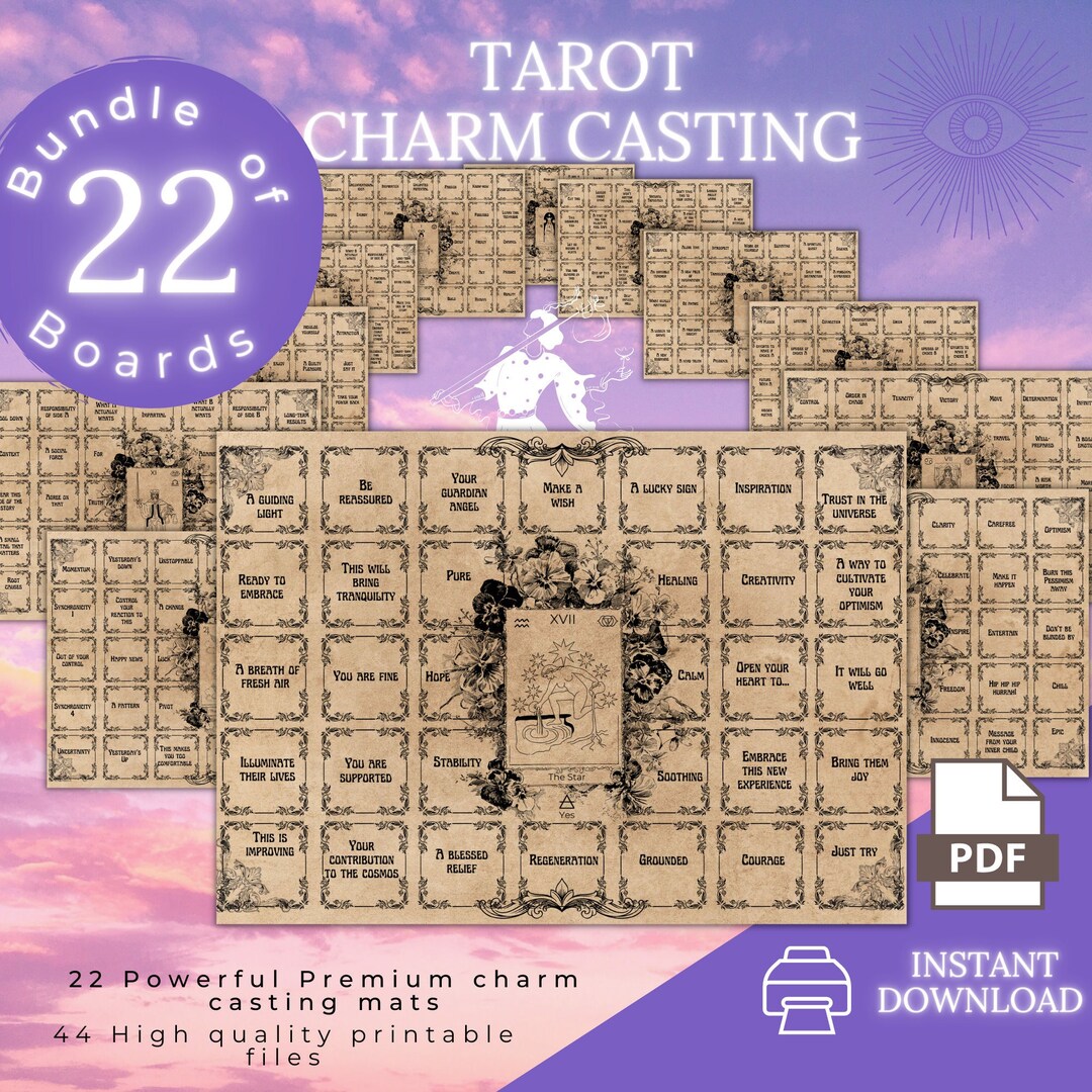 22 Charm Casting Boards TAROT CLARIFYER Major Arcanas for All ...