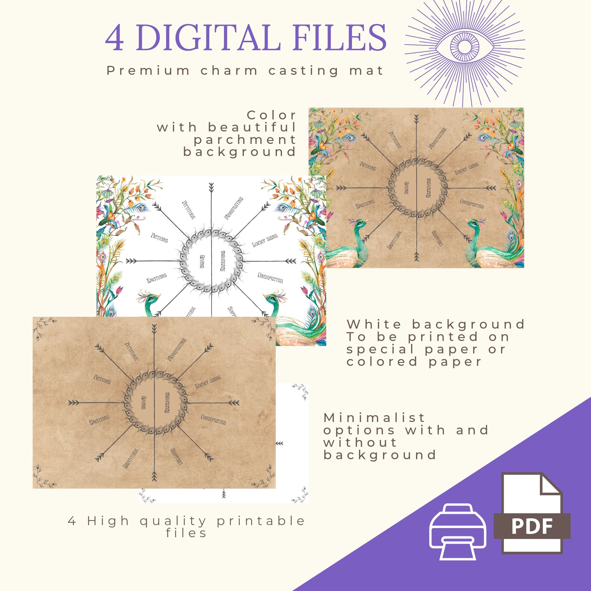 Charm Casting Mat Manifestation and Luck for Charms Runes Bones Dice ...