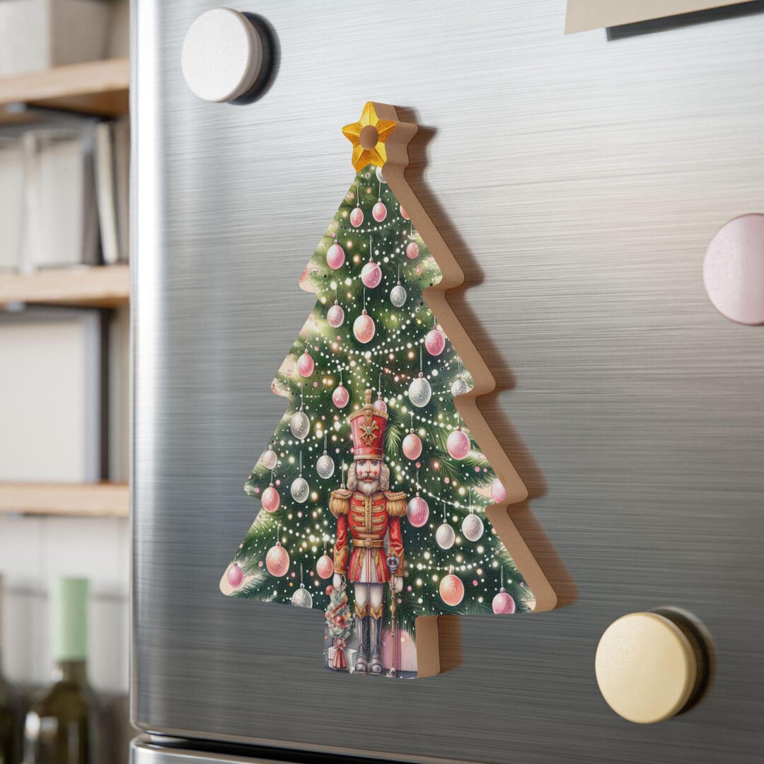 Nutcracker Solid Wood Magnetic Christmas Decoration, Tree Shaped ...