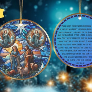 Porcelain Nativity Birth of Christ Christmas Story Ornaments, Stained ...
