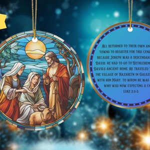 Porcelain Nativity Birth of Christ Christmas Story Ornaments, Stained ...